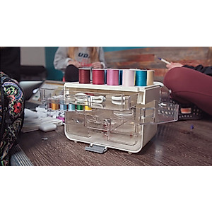 Singer Sew-It-Goes, 224 Piece - Sewing Kit & Craft Organizer - Sewing Case Storage with Machine Sewing Thread, White