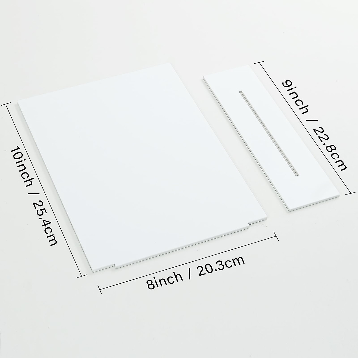 JINMURY 8x10 Inch White Acrylic Sign with Stand | 5 Pack Blank Acrylic Table Signs and Base for DIY Wedding Table Numbers, Wedding Signage, Events& Parties