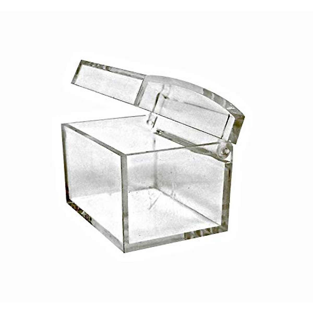 Clear Acrylic Box with Hinged Lid; Small Treasure Chest Shape Container with Bonus Perfume Studio Pure Parfum 2ml Sample. (3 Units)