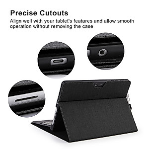 Omnpak Protective Case for Surface Go 4 2023/Go 3 2021/Go 2 2020/Go 2018 with Stylus Holder, Multiple Angle Slim Lightweight Cover, Compatible with Type Cover Keyboard（Keyboard Not Included）