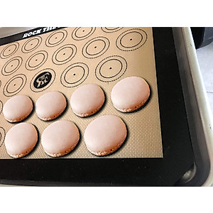 Rock the Fork Macaron Mats (Premium 2-pack) NonStick Silicone Macaron Sheets. Macaron Silicone Baking Mats are designed for style & function by Chefs for Chefs. 11 5/8 x 16 1/2 Inch