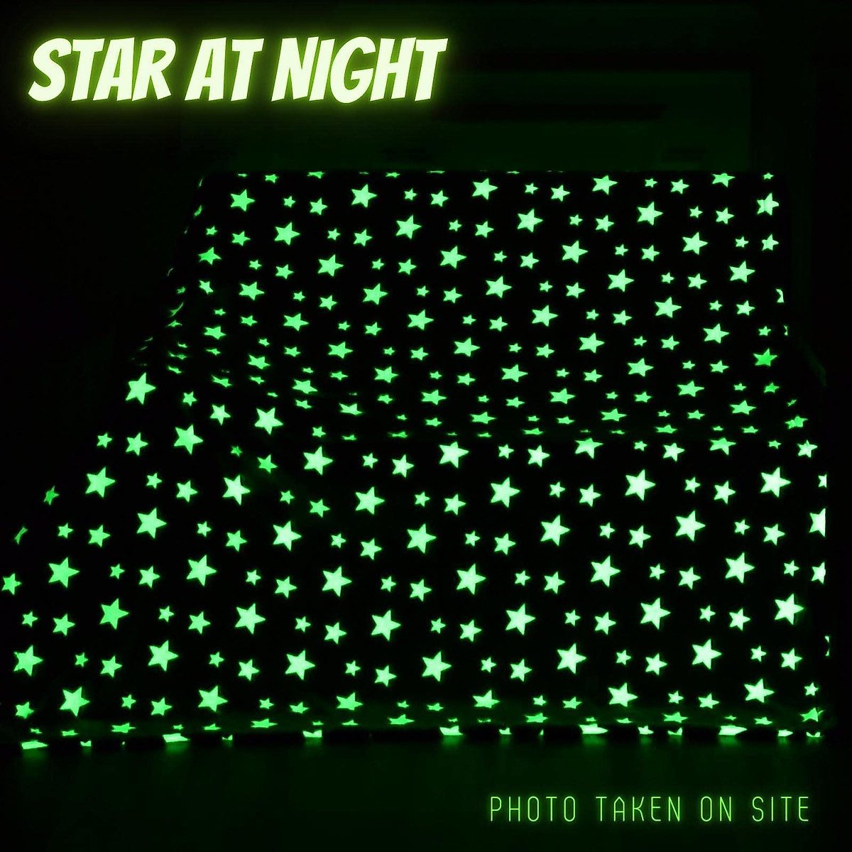 Bood Glow in The Dark Blanket, Soft Kids Fuzzy Throw Blankets, for Boy and Girl, Personalized Blankets, Soft Fluffy Fleece Plush Furry Throw, Funny Presents(50"x60",Star Pattern)