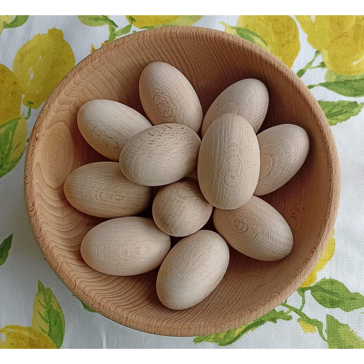 efo Wooden Eggs for Arts and Crafts or Easter Decorations - Easter Gift Idea - Great for Easter Basket Egg Hunt or Home Decor - Unpainted Eggs Set of 10