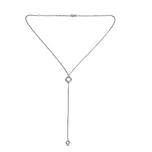 Jewelili Sterling Silver 1/8 Cttw Round Cut Natural Diamond Necklace