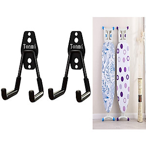 2Pcs Ironing Board Hook Wall Mount, Wall Mount Ironing Board Holder, Ironing Board Hanger Wall Mount, Ironing Board Wall Mount, for Laundry Rooms, Utility Rooms, Closetssaving, No Ironing Board