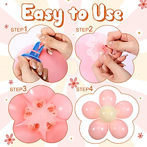 Hiboom 72 Pcs Groovy Retro Hippie Balloons Boho Daisy Party Balloons 12 Inch Rainbow Daisy Flower Butterfly Peace Sign Latex Balloons for Kids Girls Two Groovy Birthday Party Decoration Supply (Boho)