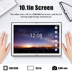 10.1 Inch HD Smart Tablet 2GB RAM 32GB ROM Dual SIM Dual Standby Tablet 3 Card Slots Design for Work and Entertainment (US Plug)