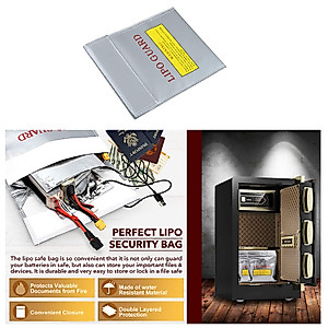 RLECS RC Lipo Safe Bag Fireproof Lipo Guard Silver Lithium Charging Bag High Temperature Resistant Battery Sack 23x30cm