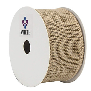 Midi Ribbon 2-1/2" Burlap Ribbon Fabric Craft Ribbon On Spool 10 Yards, Natural