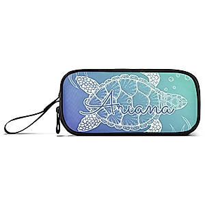 J JOYSAY Custom Turtle Sea Pencil Case Large Big Capacity Personalized Pencil Bag for Girls Boys Customized Stationery Organizer Bag Marker Organizer Bag for Office Supplies Travel Accessories