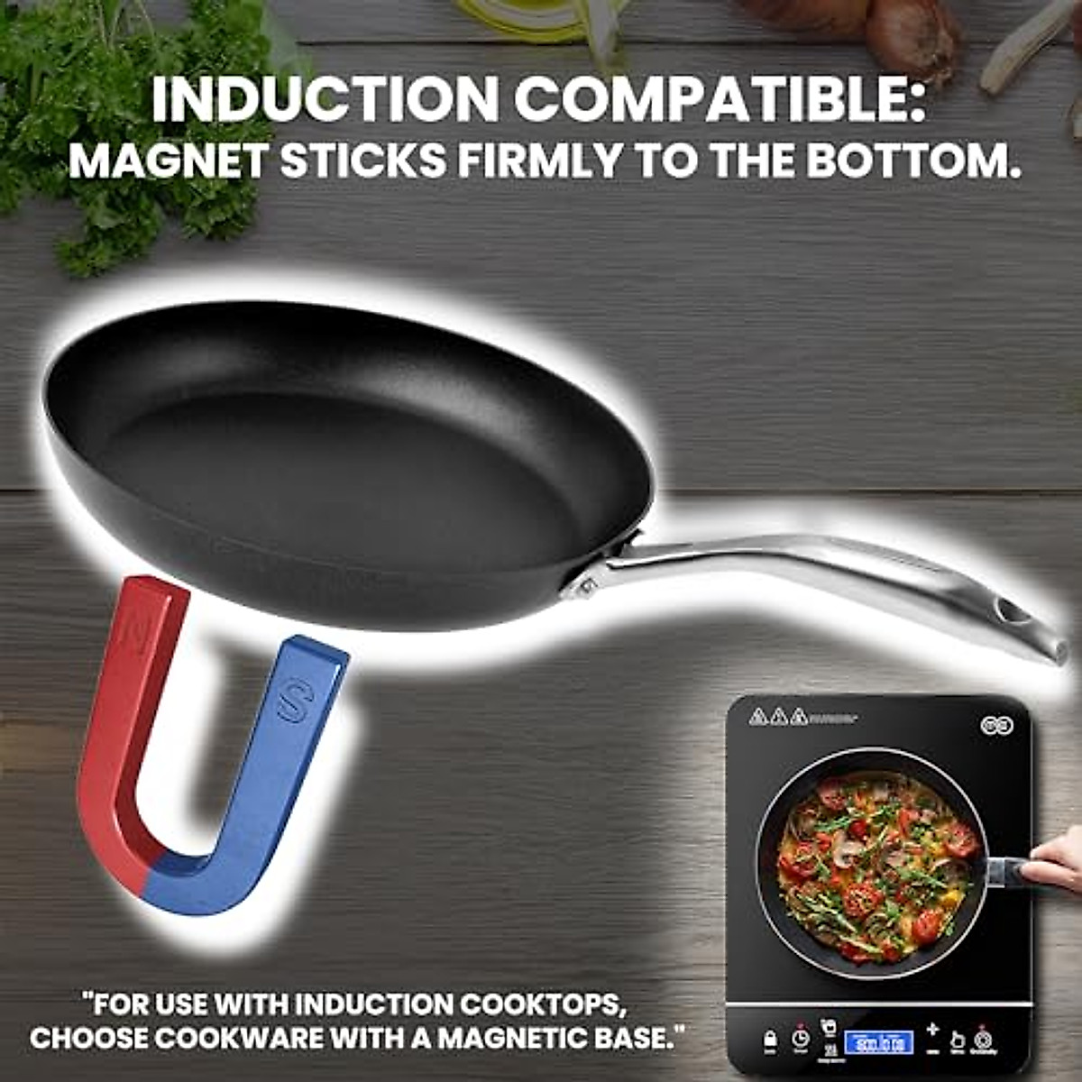 OMEO Portable Induction Cooktop Hot Plate Countertop Burner 1800 Watts Induction Burner with LCD Sensor Touch, LED Display, 10 Temperature Levels, Child Safety Lock, Auto Shutoff Function