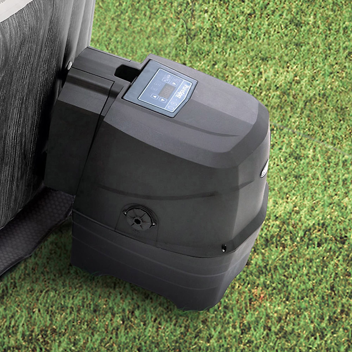 Intex 28441EP PureSpa Plus Greywood 85" x 28" Inflatable Hot Tub Bubble Jet Spa with Battery Powered Multi-Colored LED Light for Spas and Hot Tubs