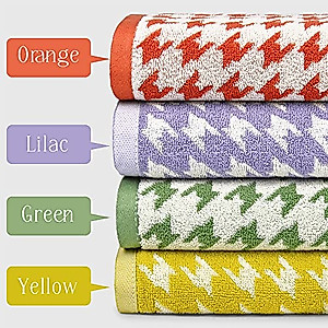 Jacquotha Bathroom Hand Towels 8 Pack Bundle, Colorful Checkered and Houndstooth Hand Towels Set for Spa Gym Kitchen