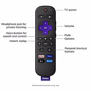 Roku Streambar Pro | 4K/HD/HDR Streaming Media Player & Cinematic Sound, All In One, Roku Voice Remote with Headphone Jack for Private Listening, Personal Shortcut Buttons, and TV Controls (Renewed)