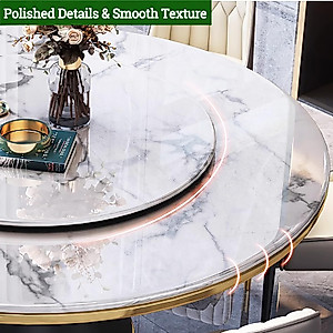 Round Sintered Stone Dining Table with Lazy Susan,Modern Kitchen & Dining Room Tables with Metal Metal Base,Circular Marble Pedestal Dining Table - Table Only(59.1" L x 59.1" W x 29.5" H, Gray)