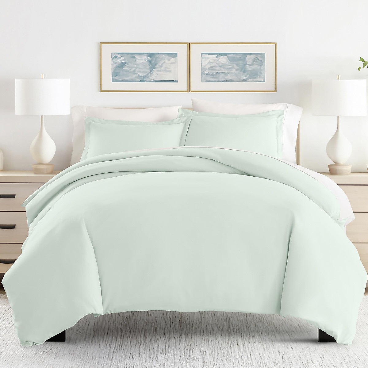 Linen Market Premium Ultra Soft 3 Piece Duvet Cover Set Full/Queen Mint
