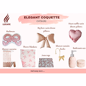 Luxape Bow Rug - Bow Shaped Rug - Handmade & Premium- 30in (75cm) - Uno Reverse Rug - Designer Rugs - Aesthetic Room Decor - Cute Room Decor Coquette bathmat Rug