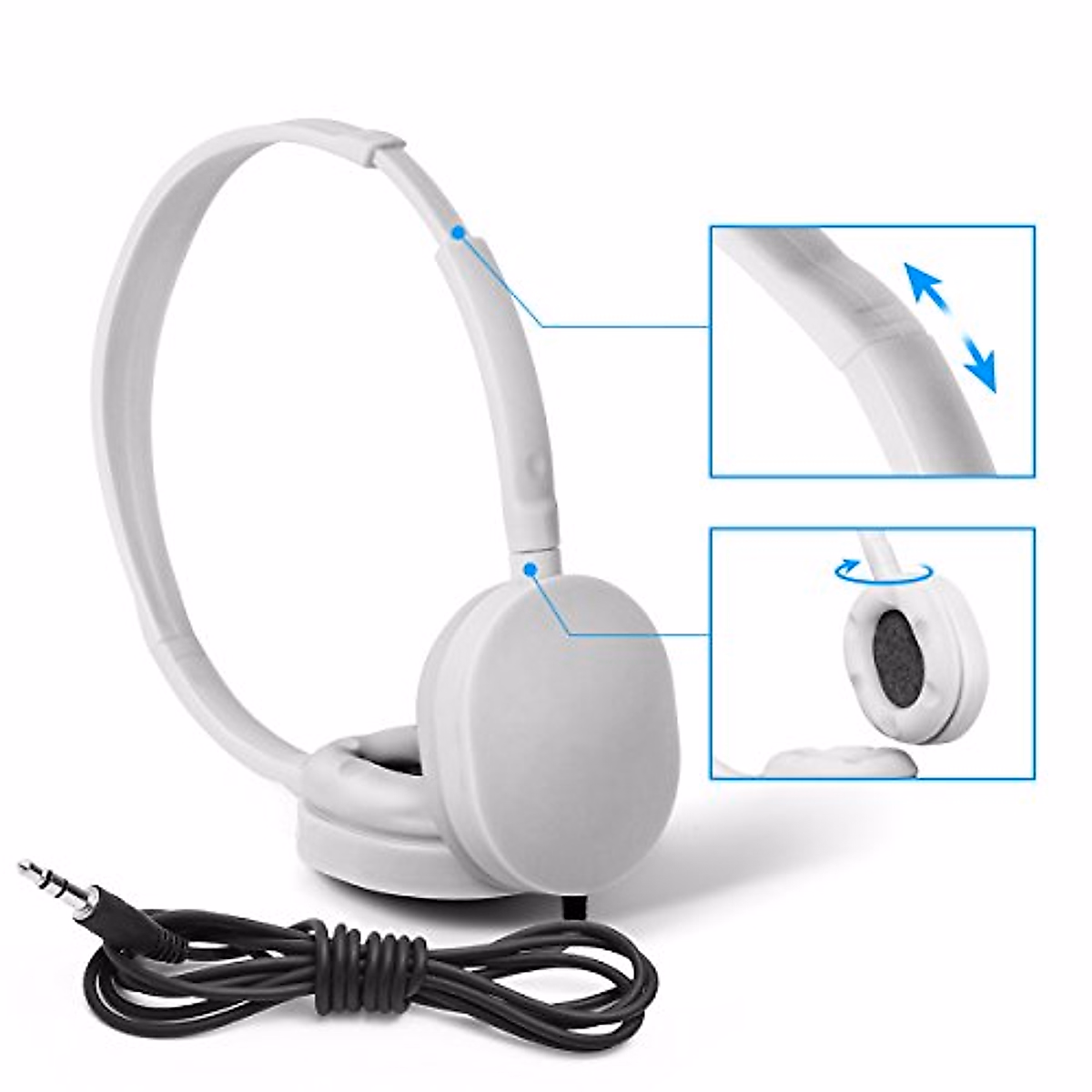 Wholesale Bulk Headphone Earphone Earbud - Kaysent(KHP0-10Mixed) 10 Pack Wholesale Mixed Colors(Each 2 Pack) Headphone for School, Classroom, Airplane, Hospiital, Students,Kids and Adults