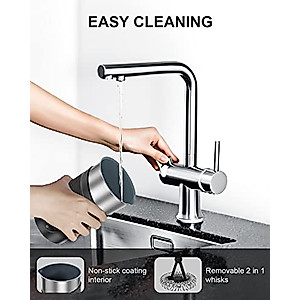 Rocyis 4 in 1 Milk Frother and Steamer-Electric Milk Warm Frother, 12oz/350ml Hot Cold Foamer-Coffee Steamer for Latte,Cappuccino,Hot Chocolate, Black