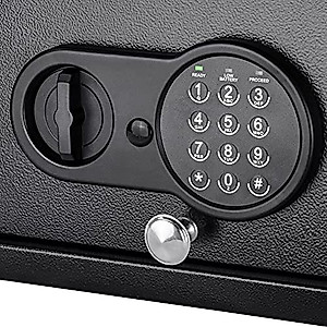 BARSKA AX13762 Top Opening Keypad Security Home Drawer Safe,Black, 0.21 Cu Ft