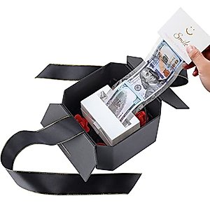 Money Pull Out Gift Box Luxury Flower Box wt Cash Box Insert Unique Gift for Wife Girlfriend Mother Friend Surprise Box for Birthday Thanksgiving Christmas Pranks for Adults