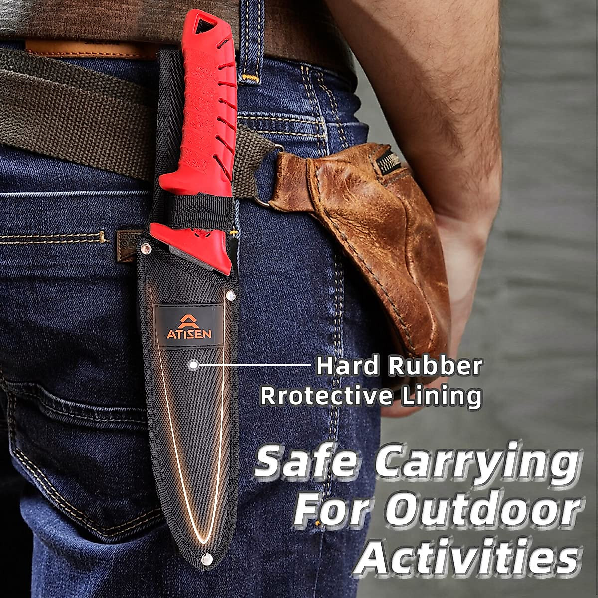 ATISEN Fillet Knife Fishing Gear, Razor Sharp G4116 German Stainless-Steel 9" Blade with Anti-Rust Coating, Non-Slip Handle, Includes Protective Sheath + Knife Sharpener, Great for Fresh or Saltwater