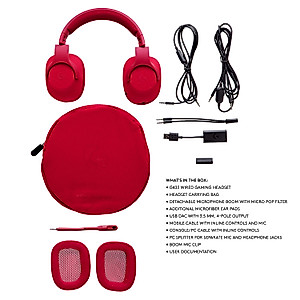 Logitech G433 7.1 Wired Gaming Headset with DTS Headphone: X 7.1 Surround for PC, PS4, PS4 PRO, Xbox One, Xbox One S, Nintendo Switch – Fire Red