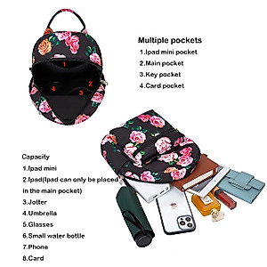 Cute 10 inch mini pack bag backpack for grils children and adult (flower1)