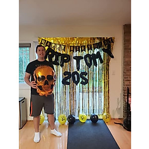 Geloar RIP To My 20s 30th Birthday Party Supplies, RIP TWENTIES Balloons Happy Birthday Banner for Death to My 20s Twenties RIP Youth Men Women Dirty 30 Funny 30th Bday Decorations Set of 24 PCS