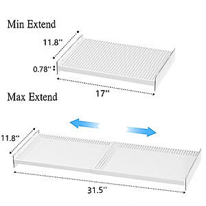 MIYUPTC Expandable Closet Organizer Shelves, Wardrobe Organizer System Adjustable DIY Closet Dividers Separator Storage Organization, Large, 3 Pack