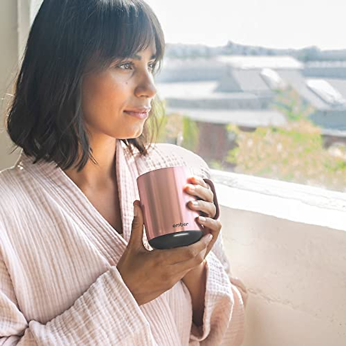 Ember Temperature Control Smart Mug 2, 10 Oz, App-Controlled Heated Coffee Mug with 80 Min Battery Life and Improved Design, Rose Gold