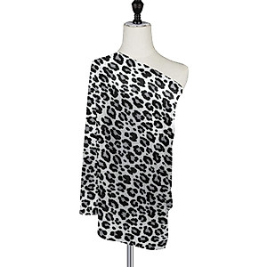 Nursing Cover Breastfeeding Scarf Snow Leopard Print Gray - Baby Car Seat Covers, Infant Stroller Cover, Carseat Canopy(913g)