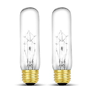 lumenivo Piano Light Bulb 40 watt 120 Volts 一 40T10/CL Light Bulb Display Replacement 一 T10 Bulb Medium Base (E26) 一 280 Lumen Clear Incandescent Bulb for Illuminated Display Units 一 2 Pack