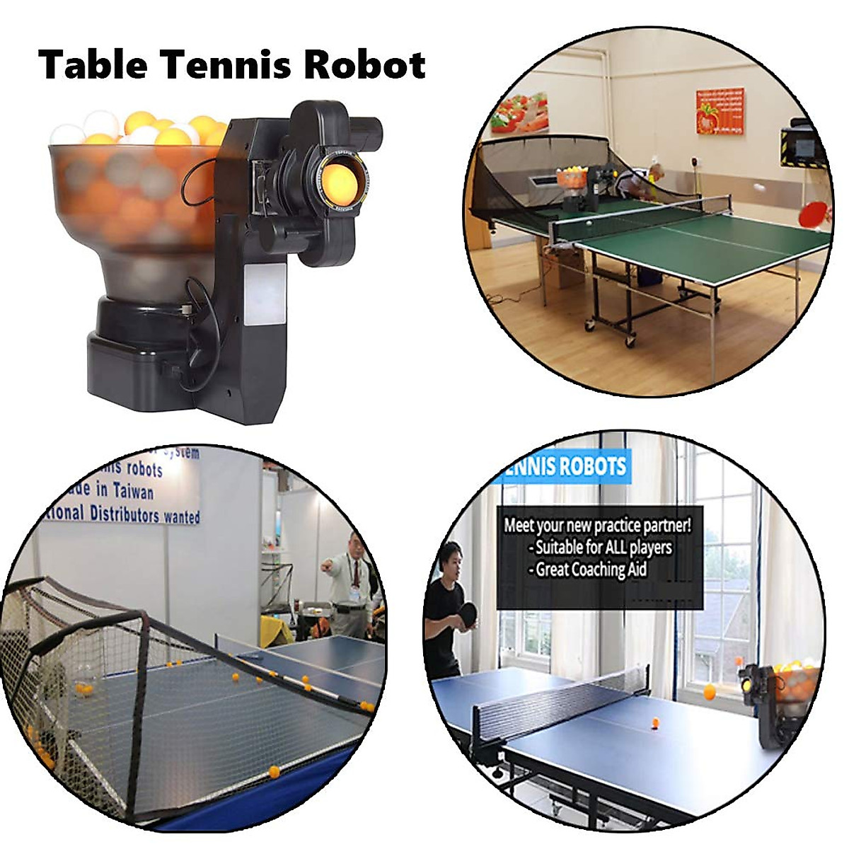 ZXMT Ping Pong Robot Machine for Training, Table Tennis Trainer Machine, Advanced Automatic Ping Pong Tennis Ball Launcher with 9 Different Spin Balls for Home School Practicing