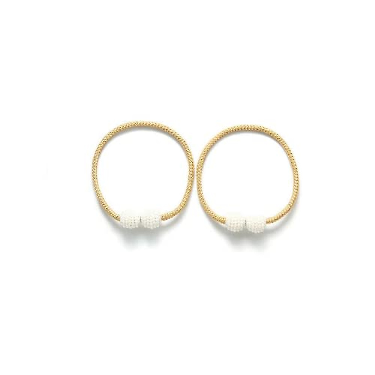 YangMeng Window Strong Magnetic Curtain Tiebacks Outdoor Curtain tiebacks for Patio- Pearl Ball Tie Backs for Curtains Thin or Thick Home&Office Window Draperies (F, 2PC)