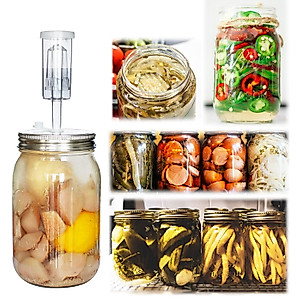 laffeya Fermentation Lids, Fermentation Kit- 2 Mason Jars Fermenting Lids, 2 Airlocks for Fermenting, 4 Grommets, Fermentation Kit for Making Hot Sauce Pickle Kombucha (Jars Not Included)