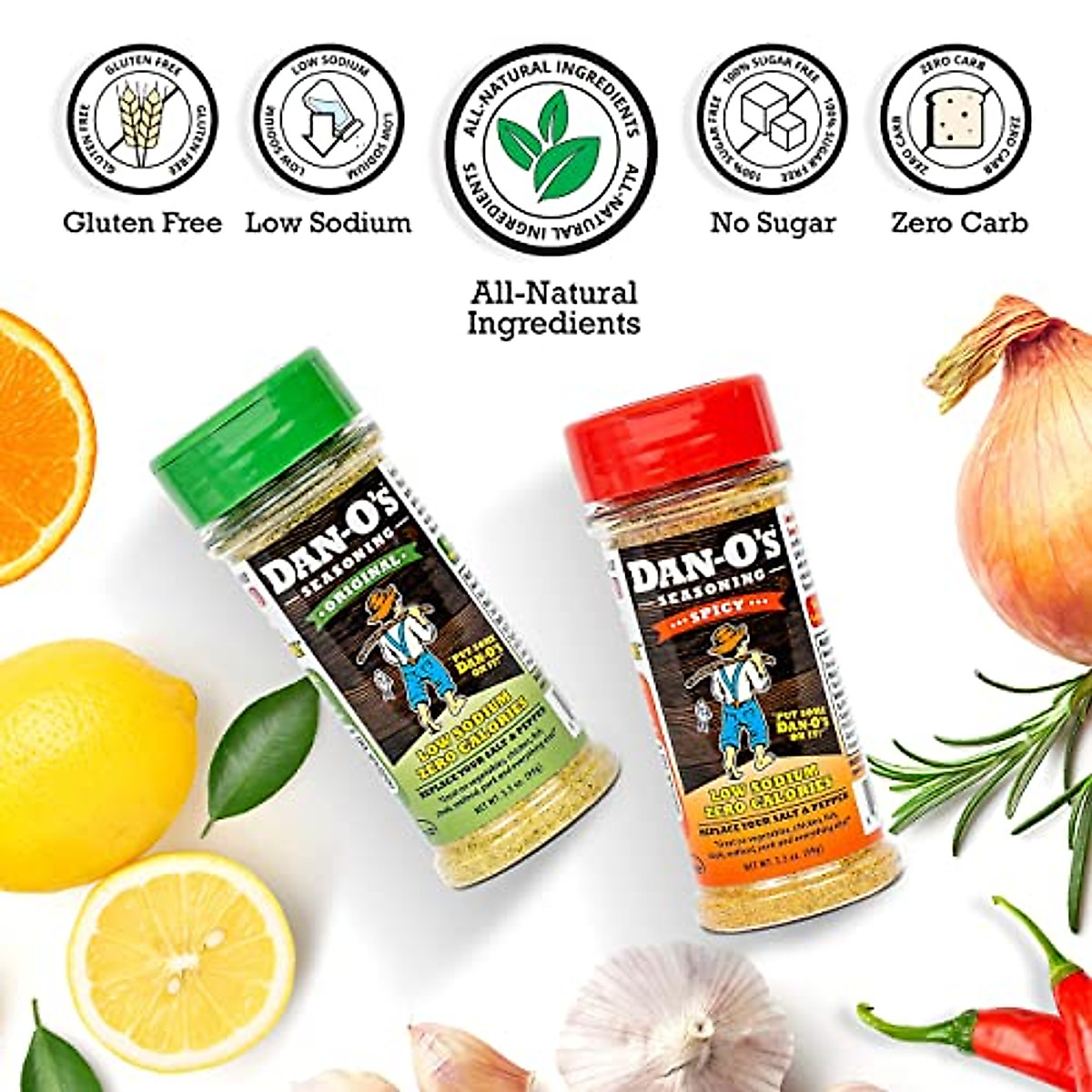 Dan-O's Seasoning Small 2 Bottle Combo | Original & Spicy | 2 Pack (3.5 oz)