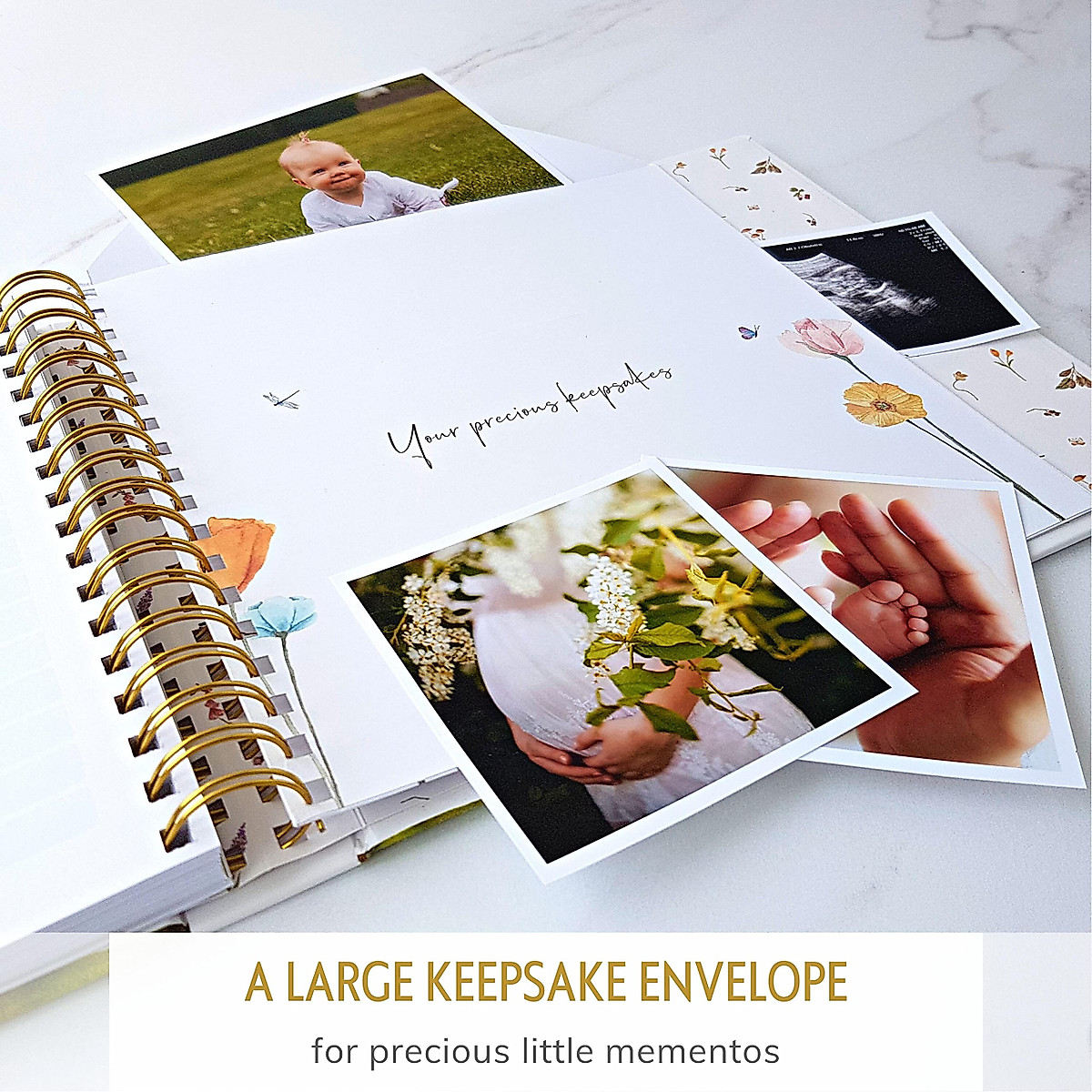 Baby Memory Book for Girl or Boy - First 5 Year Unisex Woodland Animal Keepsake to Log New Born 1st Milestone - Gender Neutral Photo Album - Parent Scrapbook Journal - Pregnancy Gift for Expecting Mom