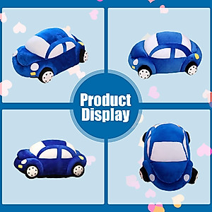 zhidiloveyou Car Plush Blue Stuffed Car Shaped Pillow Cute Toy Decor Gifts for Kids 11.8 inch