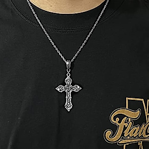 LIRUNQIN 9pcs Y2k Necklaces Fairy Grunge Goth Necklaces Gothic Coquette Aesthetic Emo Alt Chain Choker Heart Cross Fairycore Necklace Alternative Jewelry Set for Women Teen Girls Egirls