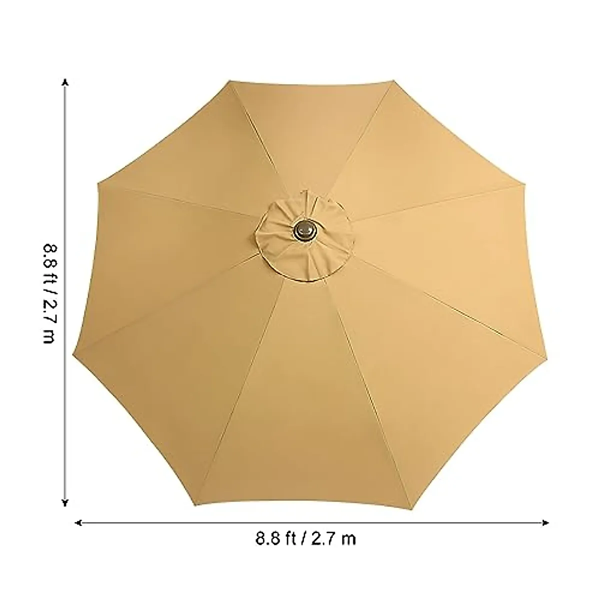 9ft Round Patio Umbrella Surface Sun Umbrella for Garden Yard Picnic Outdoor Replaceable Umbrella Surface