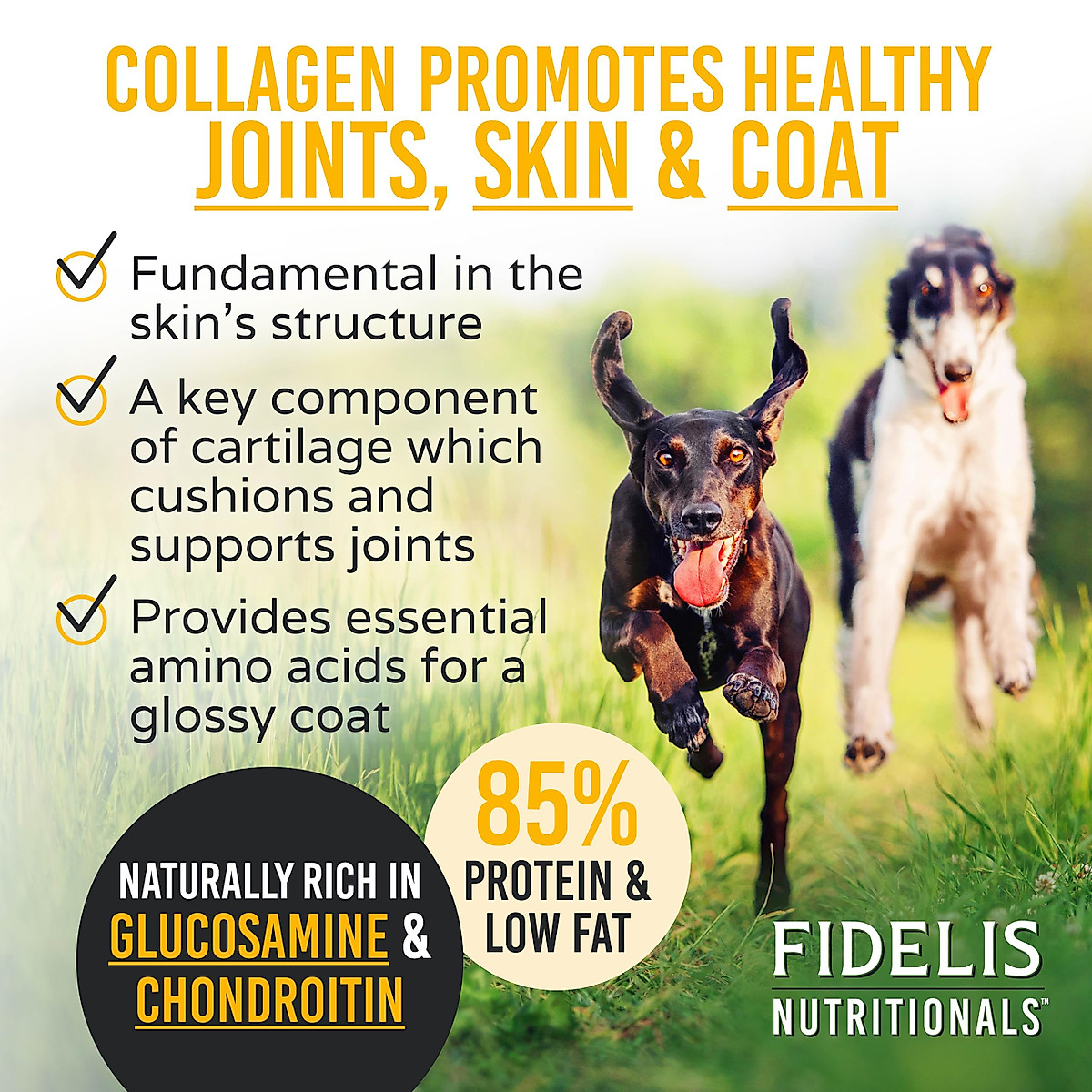 FIDELIS Rawhide-Free Treat Sticks, Long Lasting, Collagen Dog Chews, Treats, Small & Large Dogs, Beef Collagen, Gluten-Free, Grain-Free, Dog Chew, Bones-Alternative, Made in USA, 4pk, Chicken, 7"