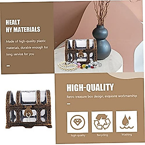 TOYANDONA 1pc Pirate Transparent Treasure Chest Pirate Toys Plastic Storage Box Mini Treasure Chest Pirate Treasure Box Pirate Candy Box Mini Pirate Treasure Chests Gold Coin Storage Case