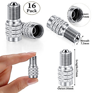 16 Pack Double Valve Stem Cap Inflate Tire Valve Flow Through Tires Cap for High Pressure Truck Car RV Semi Bus Tires