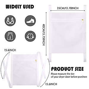 Sneaker Wash & Dry Net Bag for Dryer,15.7x13.8 Inch Large HoneyComber Mesh Bags with Zipper and Strap for Shoes, Clothing, Laundry Reused Bag Tool (Large) (white)