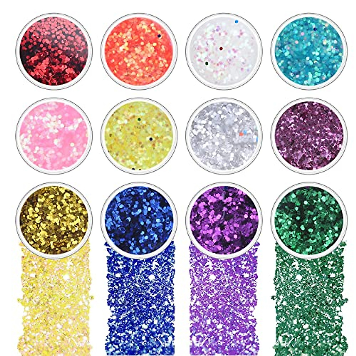 Silicone Resin Molds Kit 26PCS, Epoxy Resin Molds, Large Resin Casting Molds with 12 Glitter Sequins for UV Resin Casting, Including Sphere, Cube, Pyramid, Square, Coaster, Stone & Pendants