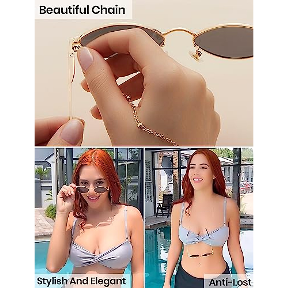 Veda Tinda Vision Black Oval Sunglasses with Chain Polarized 90s 70s Rave Sunglasses Womens Retro Festival Sunglasses UV400 C15S01