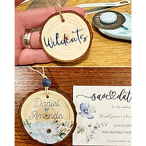 Natural Wood Slices 30 Pcs 3.5-4 Inches Craft Unfinished Wood Kit Predrilled Wooden Rounds with Bark, Wood Circles with Hole, Wood Slices for Crafts Ideal for DIY Projects, Christmas Ornaments