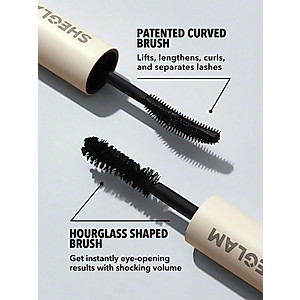 SHEGLAM 2 In 1 Black Volume and Length Washable Mascara Long Lasting Dual-Ended Tubing Eye Makeup