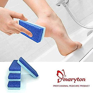 Maryton Foot Pumice Stone for Feet Hard Skin Callus Remover and Scrubber (Pack of 4) (Blue)
